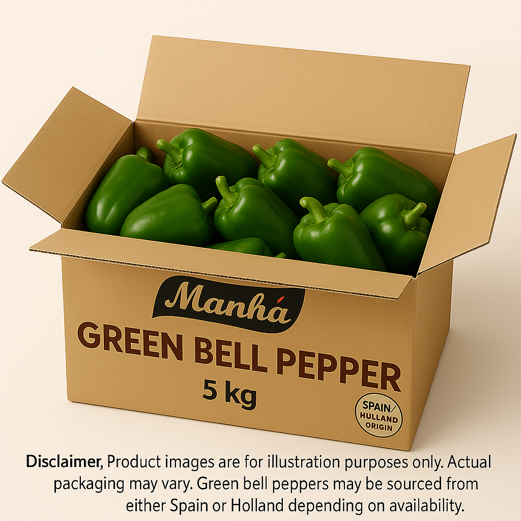 Fresh Green Capsicum (Bell Pepper) – 5kg Box | Premium Quality – Manha ...