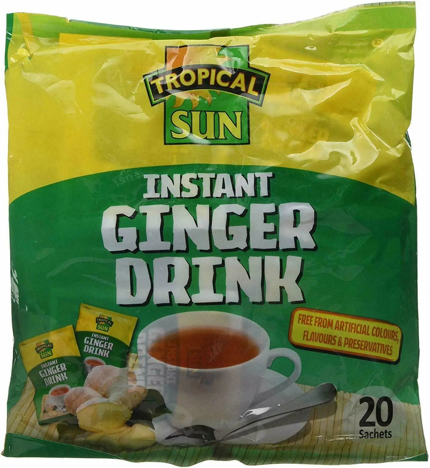 Tropical Sun Instant Ginger Tea Drink (18g X 20 Sachets) Chinese Ginge ...