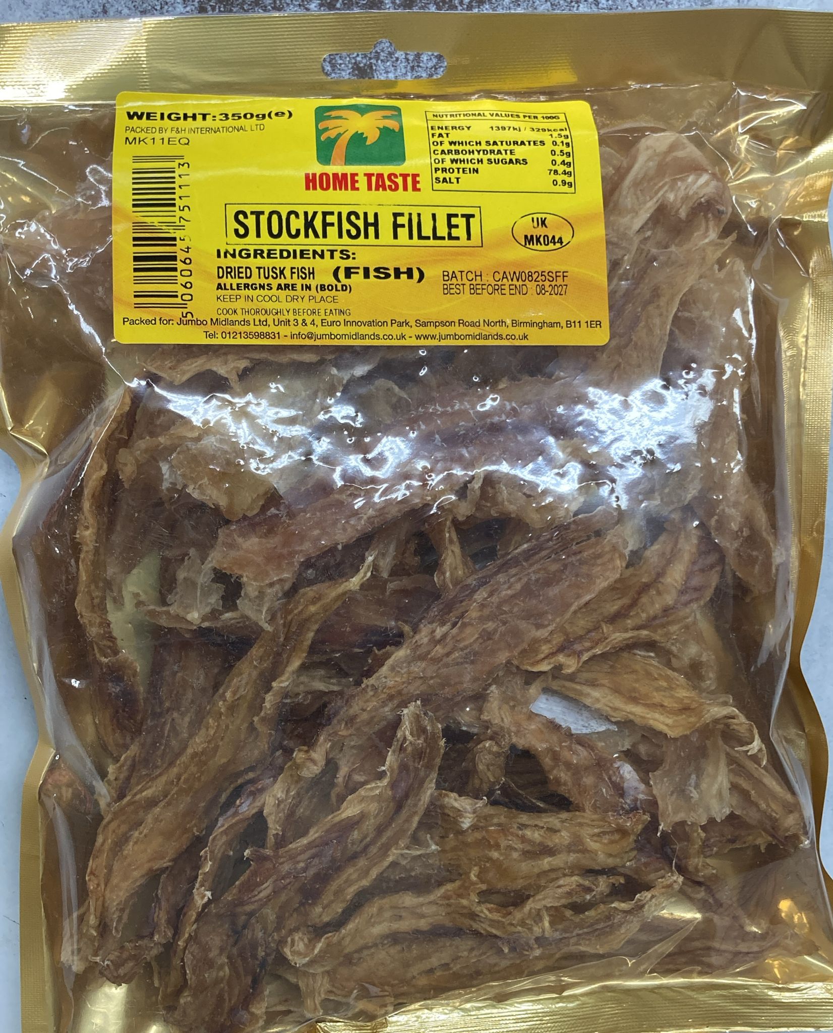 Stockfish Fillet 350g – Premium Dried Tusk Fish – Manha Mini Market